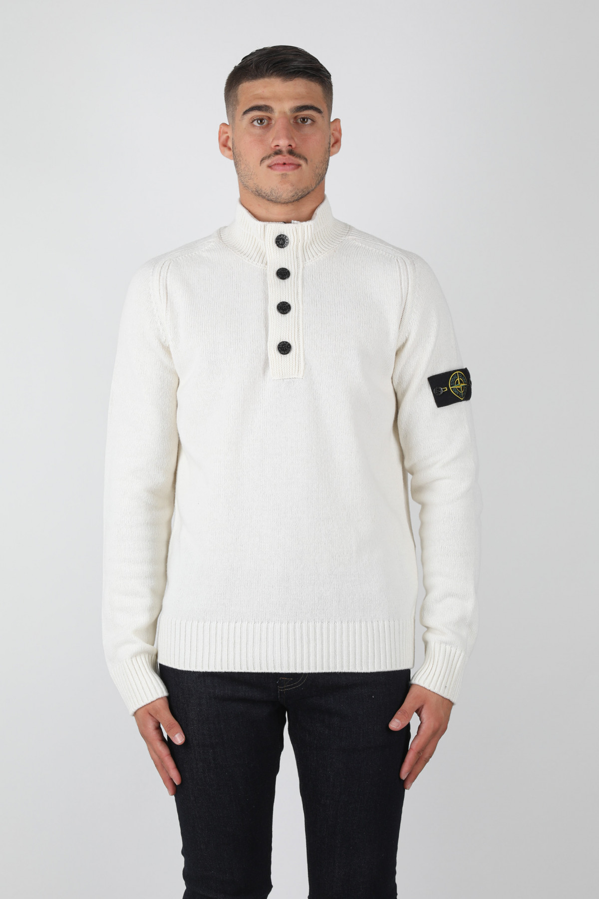 PULL STONE ISLAND BLANC 7315532A3-V0099