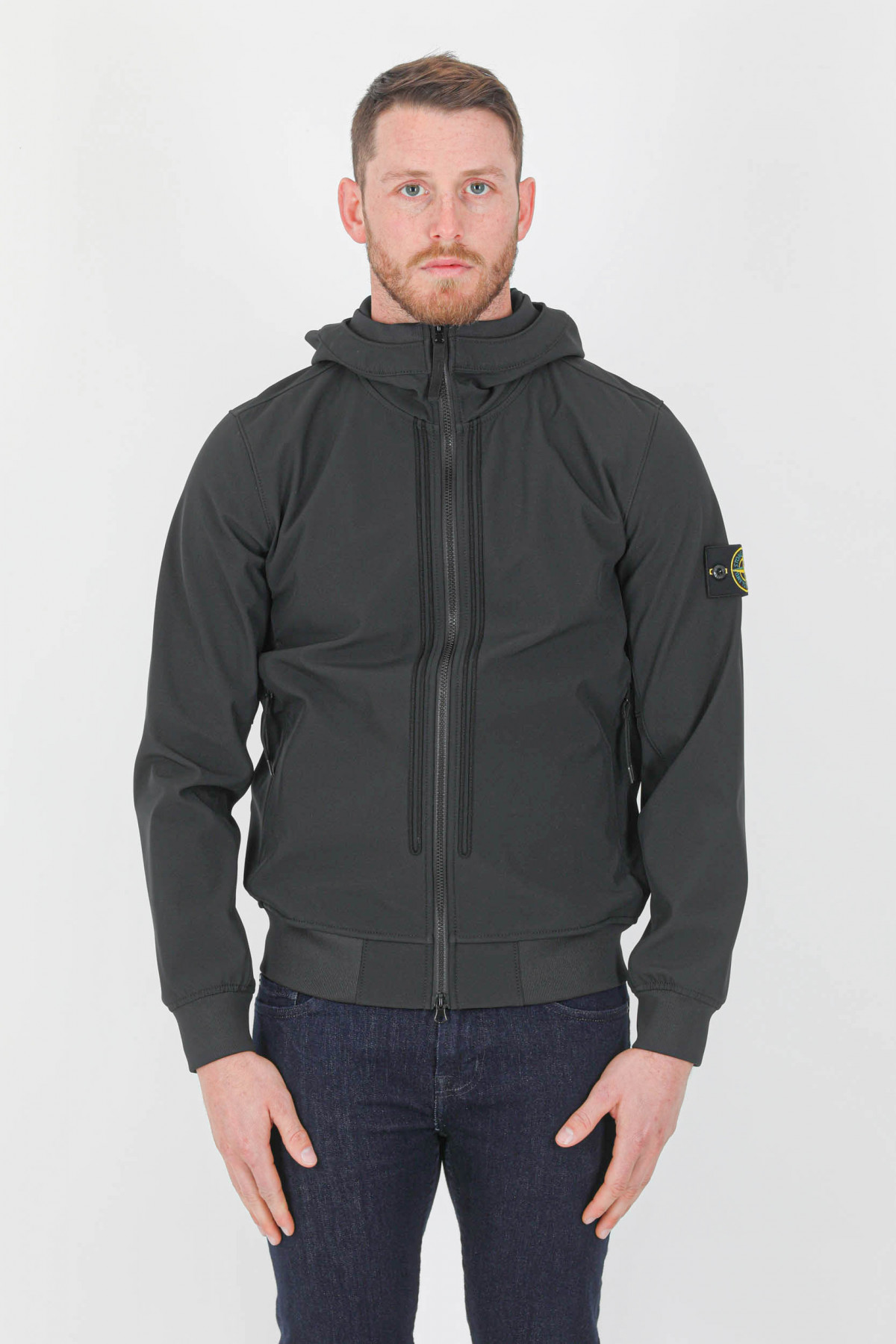 BLOUSON SOFT SHELL-R STONE ISLAND NOIR 761540427-V0029