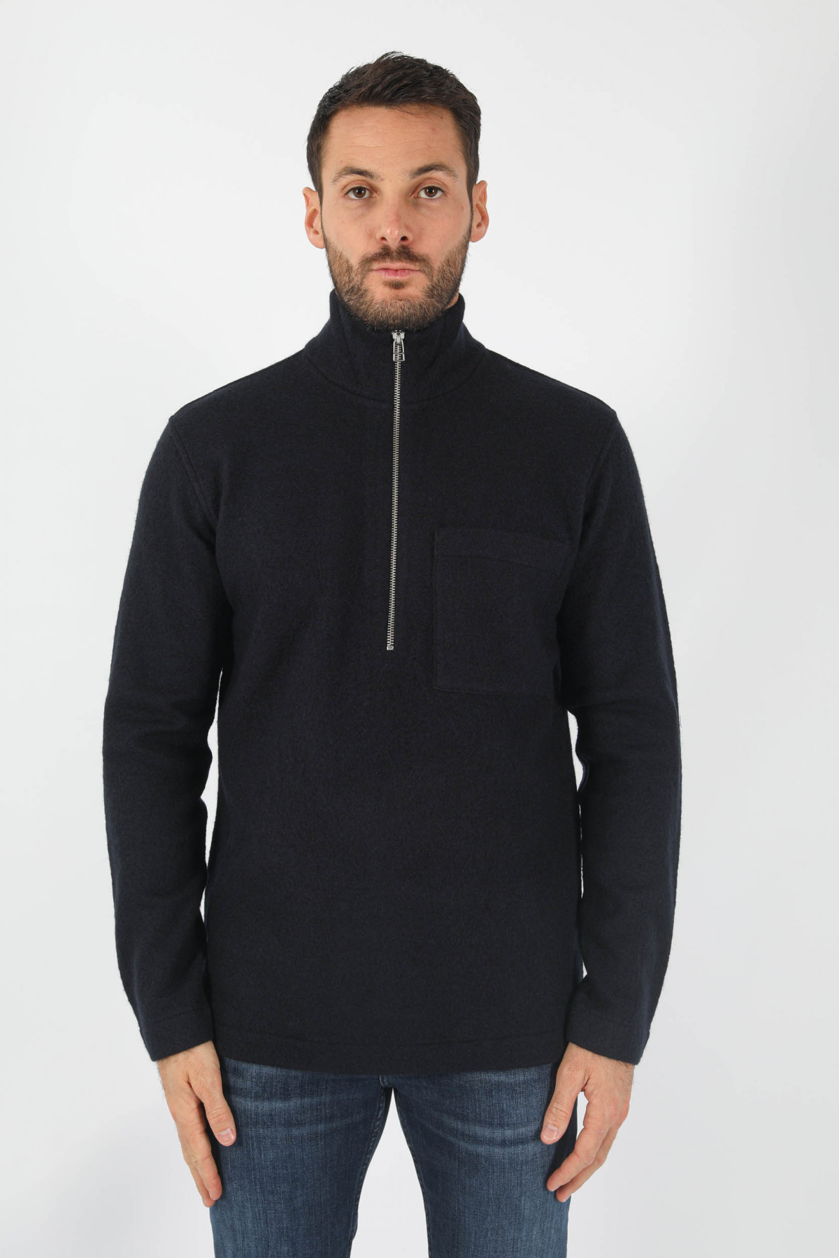 PULL DEMI ZIPPE NNO7 MARINE ANDERS-NAVY
