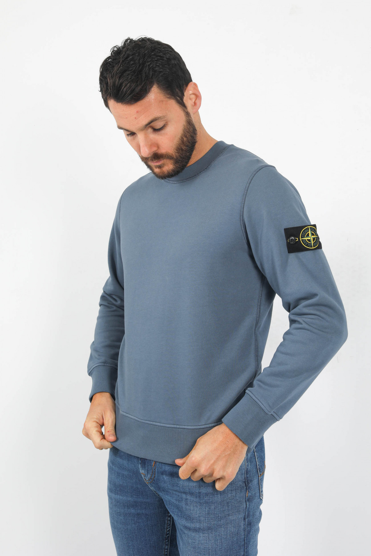 SWEAT STONE ISLAND BLEU 781563051-V0024