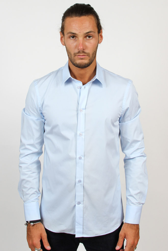 CHEMISE STRETCH FILIPPA K M. PAUL BLEU CIEL 2-11-14622 LGT BLUE