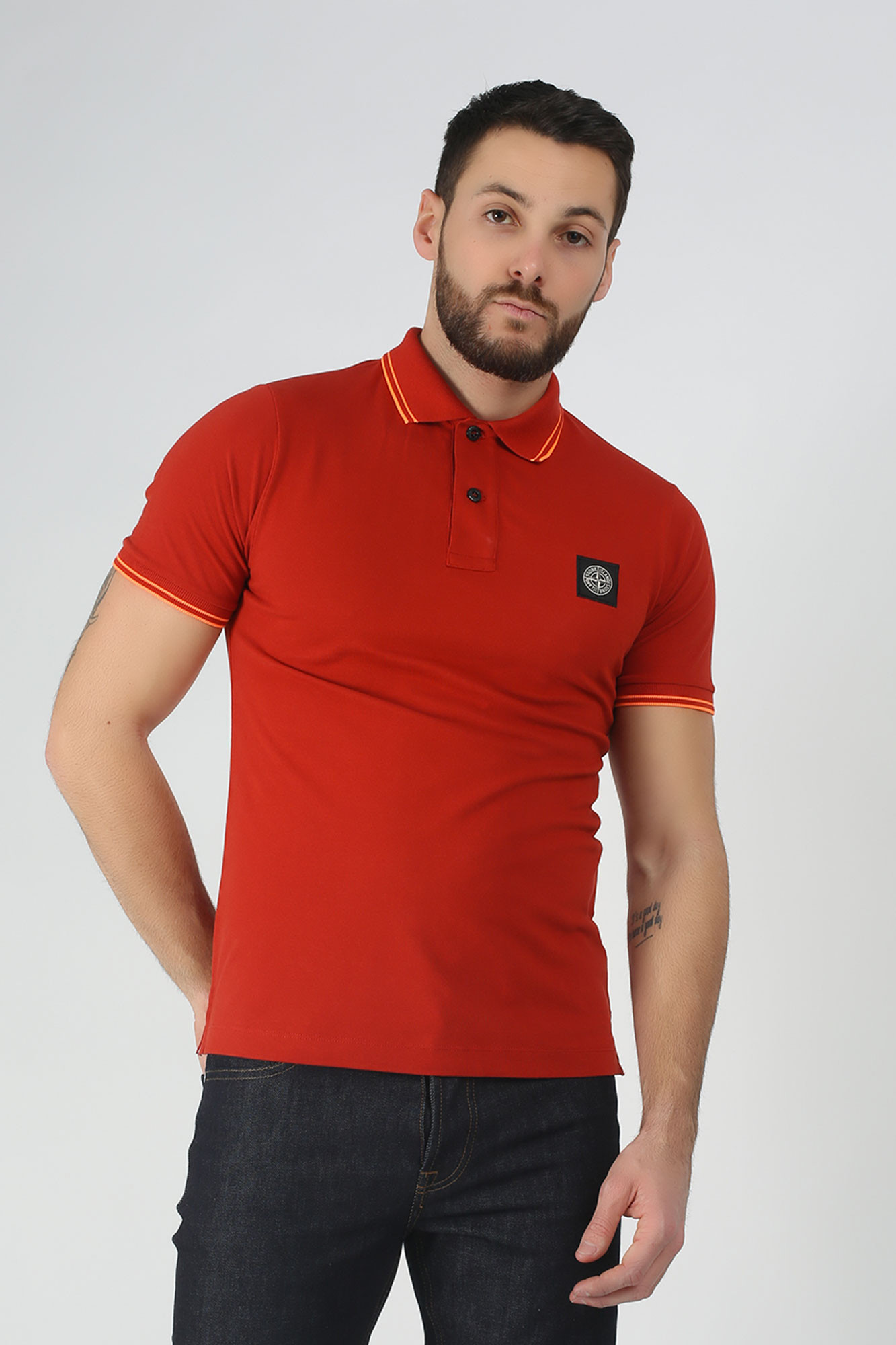 POLO STONE ISLAND ROUGE 101522S18-V2015