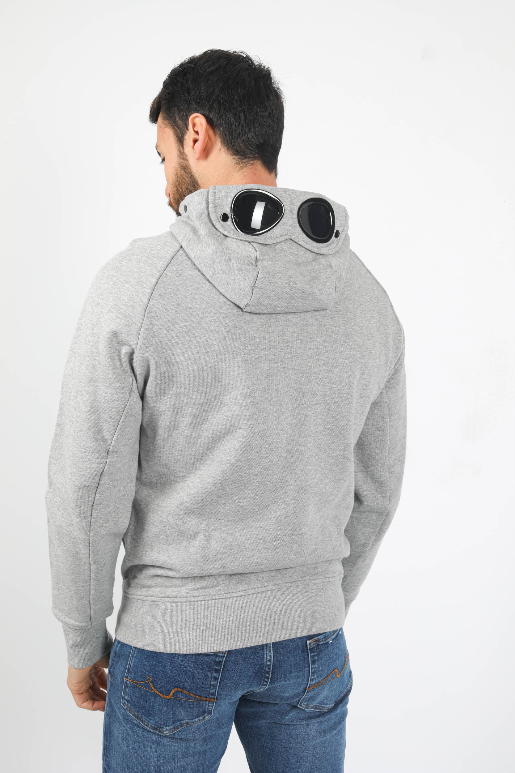 SWEAT ZIPPE C.P COMPANY LUNETTES BLANC S082A-103
